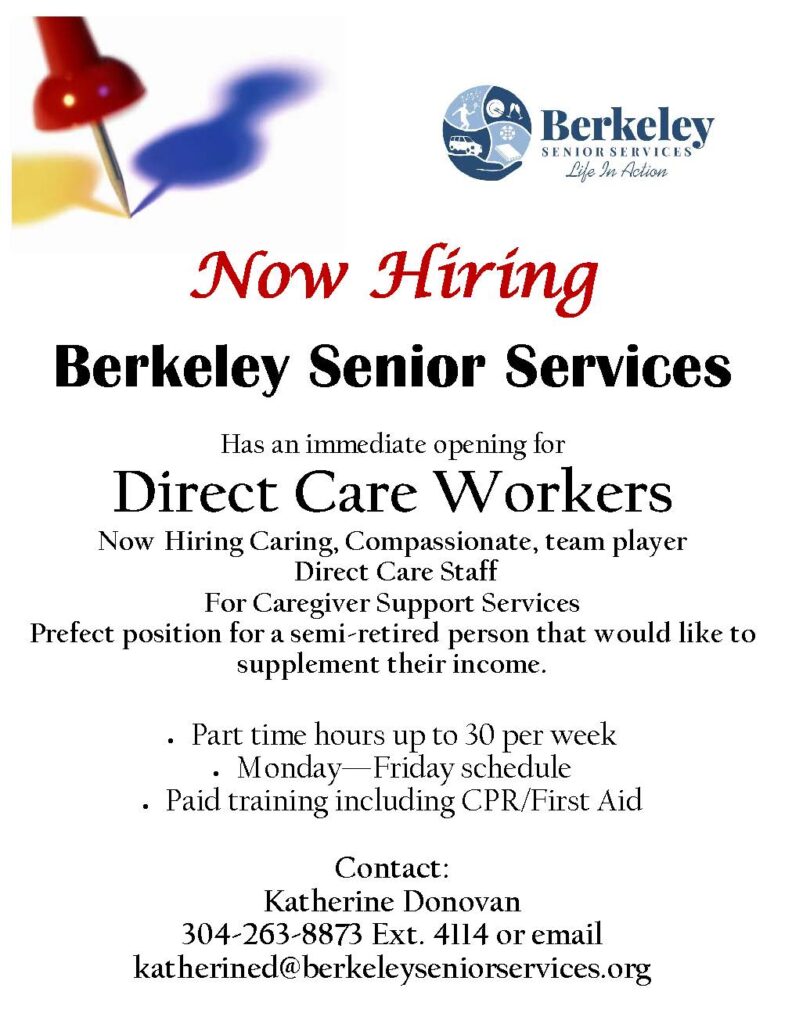 Employment | Berkeley Senior Services